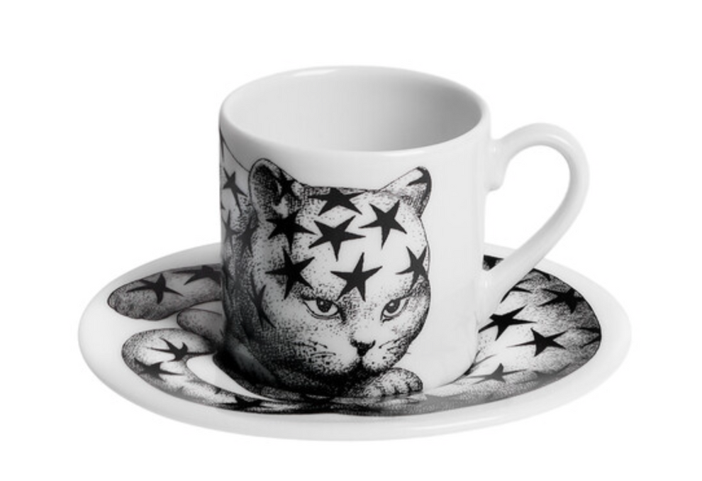 Fornasetti Coffee cup High Fidelity Stellato black/white – Milk Concept ...