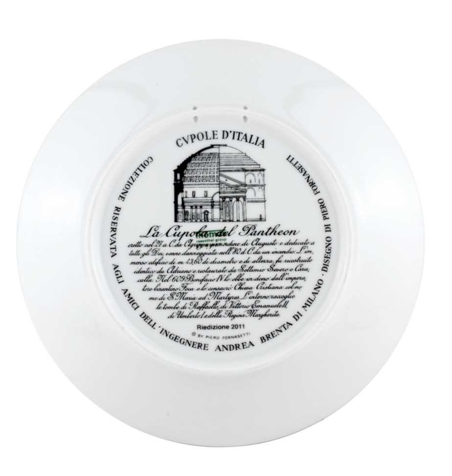 Fornasetti Wall Plate Cupola Pantheon (Rome) black/white/gold – Milk ...